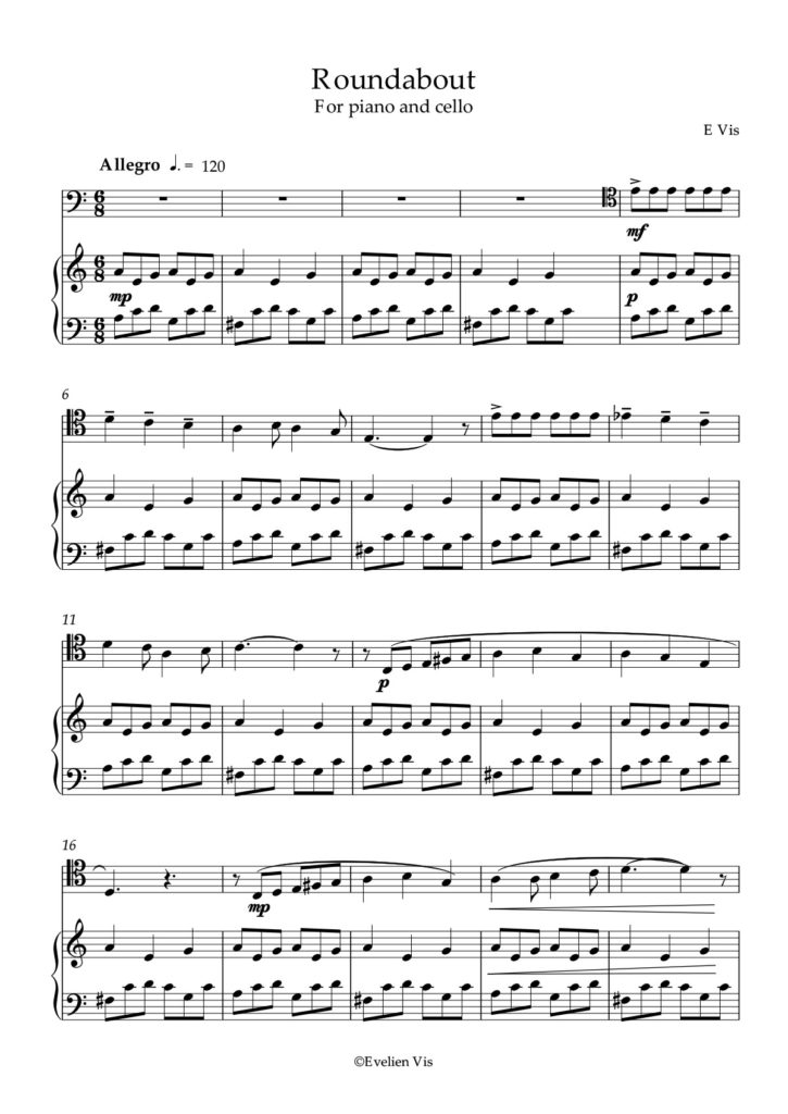 Roundabout piano and cello – Evelien Vis Music